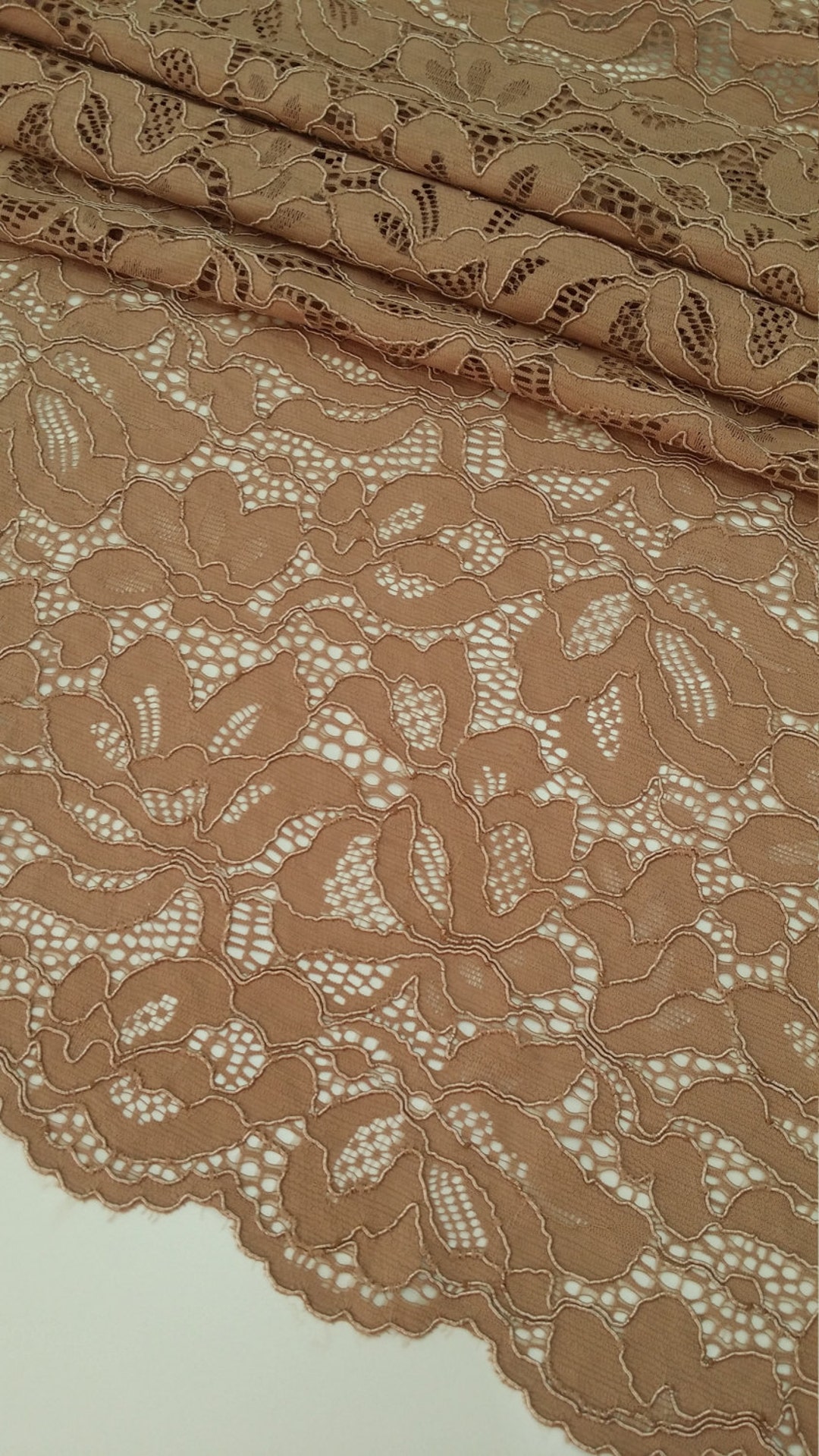 Brown Lace Fabric, French Lace, Alencon Lace, Bridal Lace, Wedding Lace ...