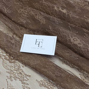 Brown Lace Fabric, Chocolate Brown Color French Chantilly Lace Cloth ...