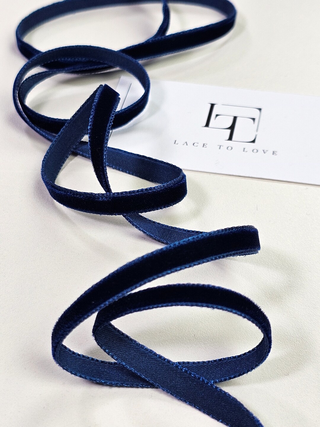 Dark Blue Velvet Ribbon, Narrow Wreath Decoration Ribbon, Gift Wrapping ...