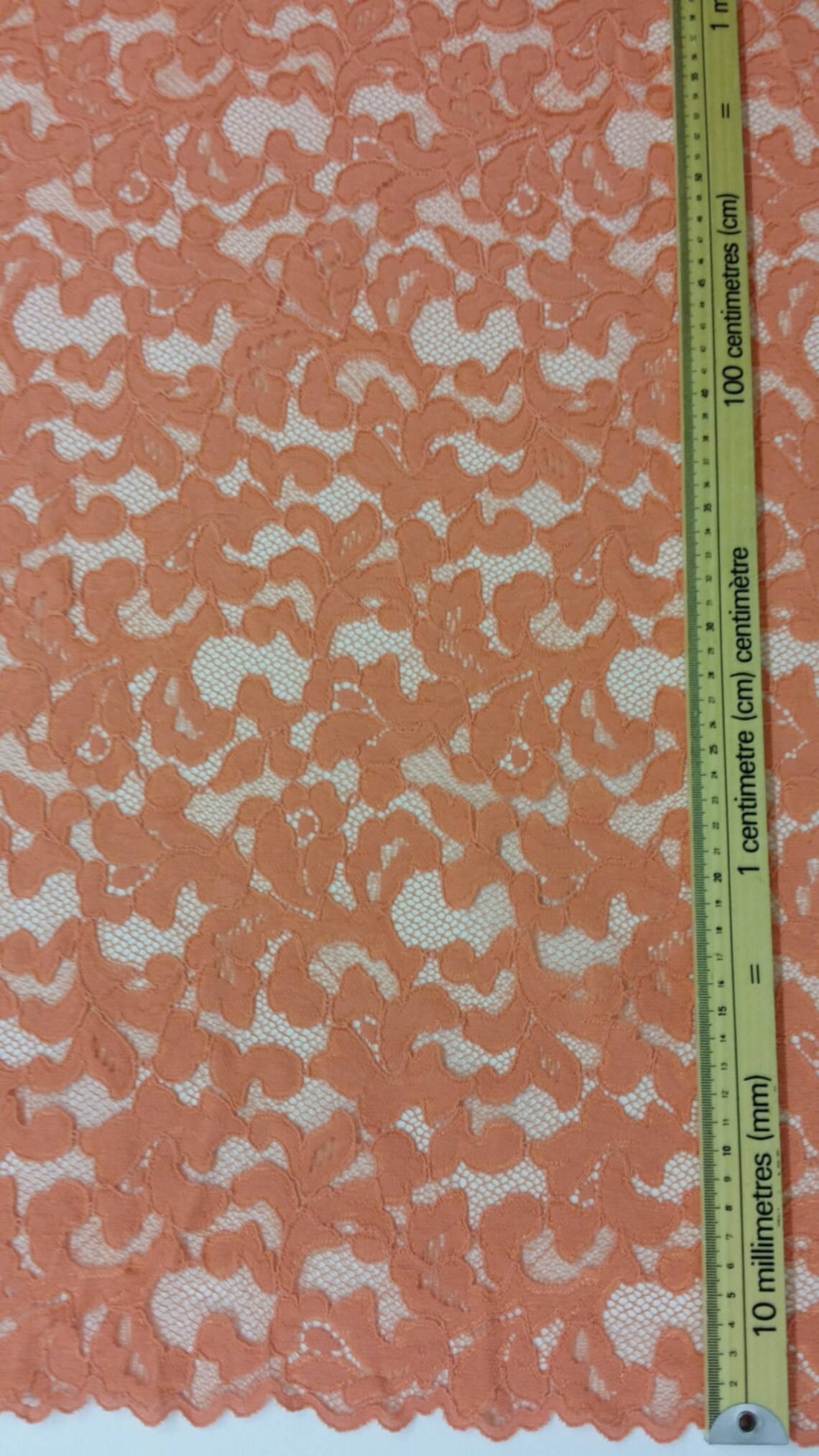 Orange Lace Fabric by the Yard France Lace Embroidery Lace | Etsy