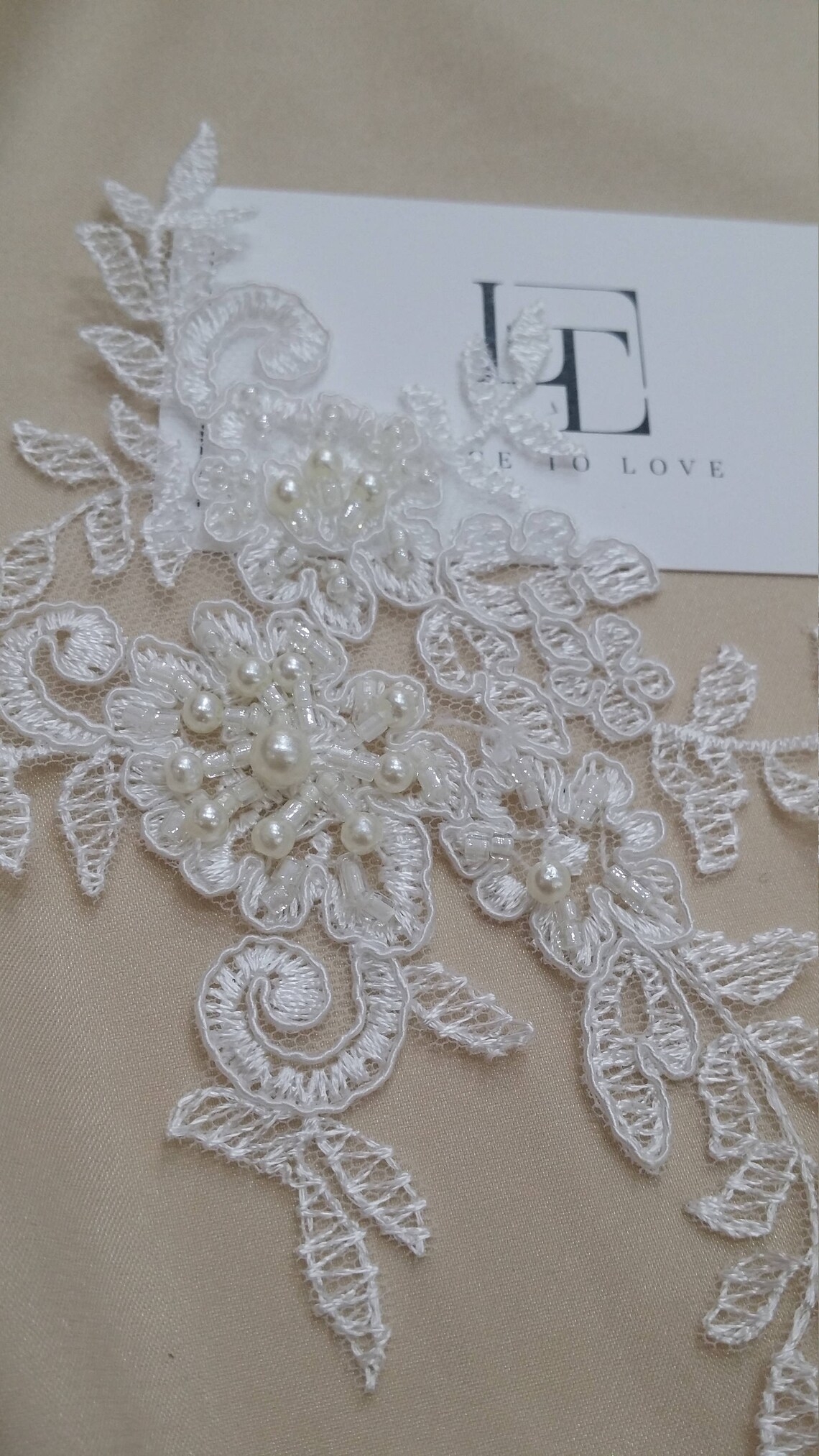 Beaded Lace Applique, Ivory French Lace Patch, Sold per Piece, M0039 - Etsy
