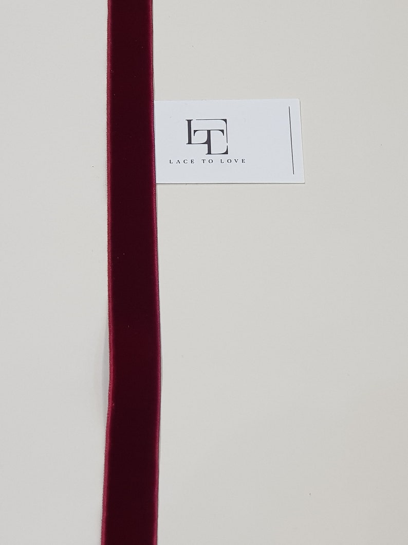 Dark Red Velvet Ribbon by the Yard, Narrow Velvet Ribbon, Velvet Fabric ...