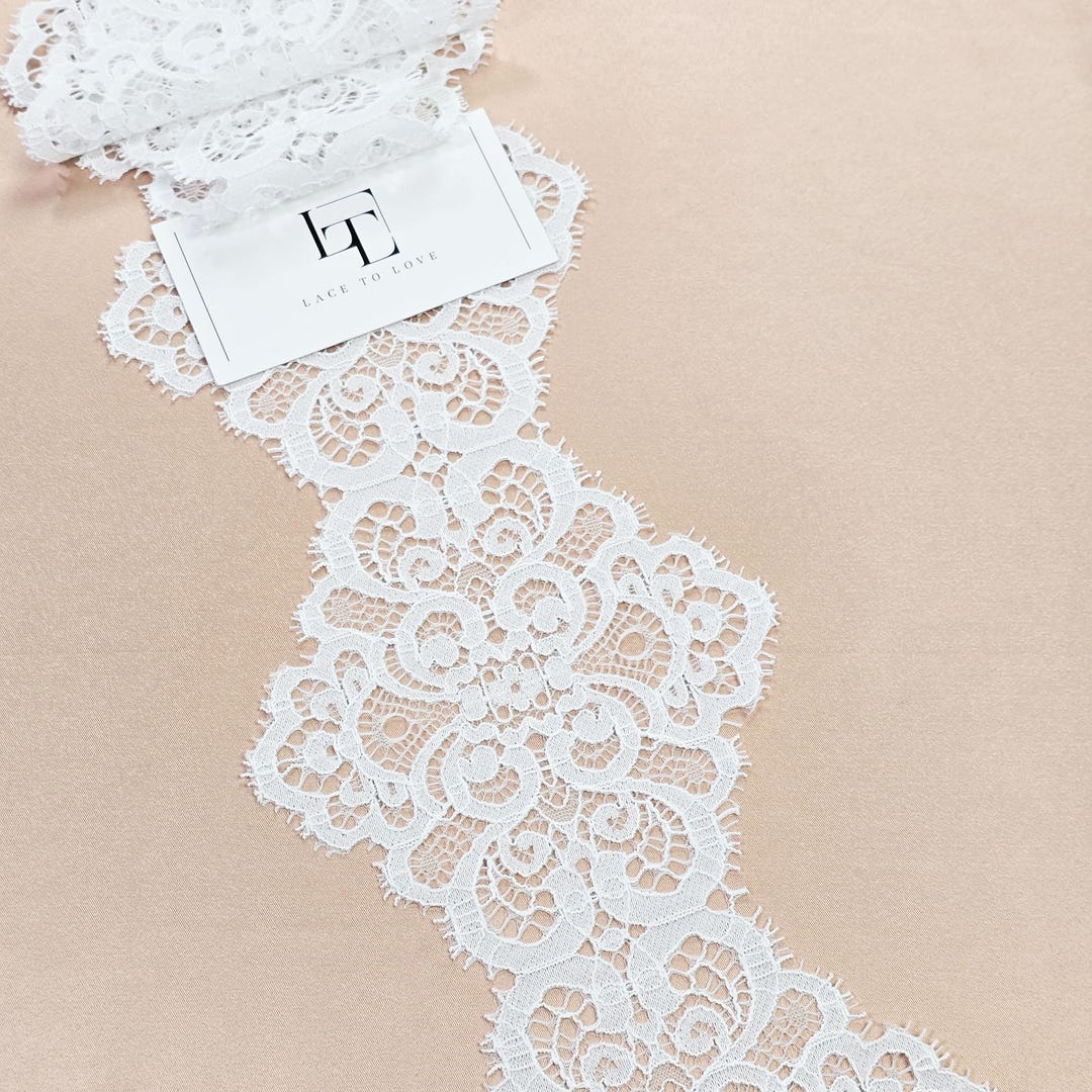 White Guipure Lace Edging, Pure White Spanish Alencon Lace Trim, Snow ...