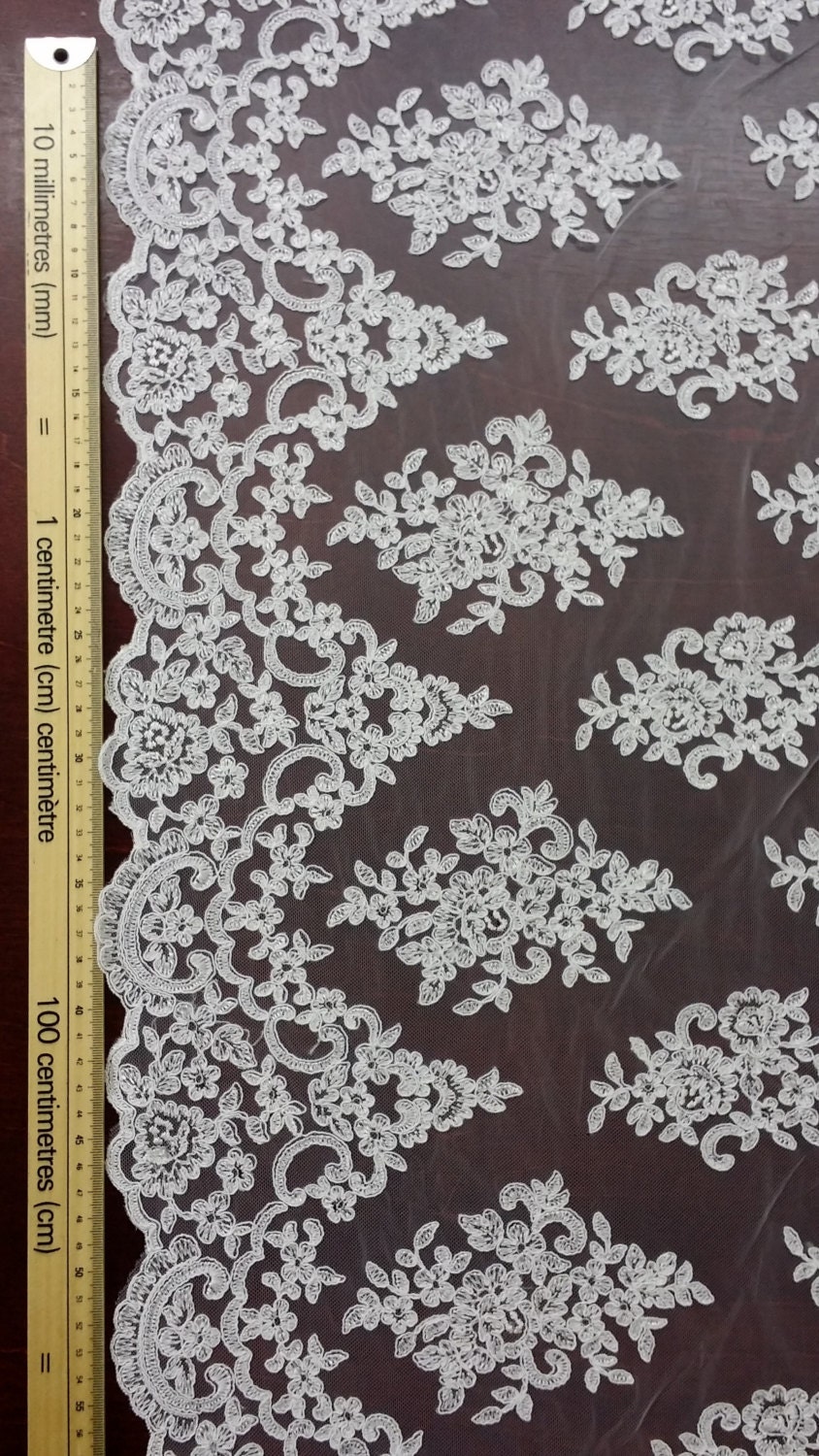 Ivory Lace Fabric, Embroidered Lace, French Lace, Wedding Lace, Bridal ...