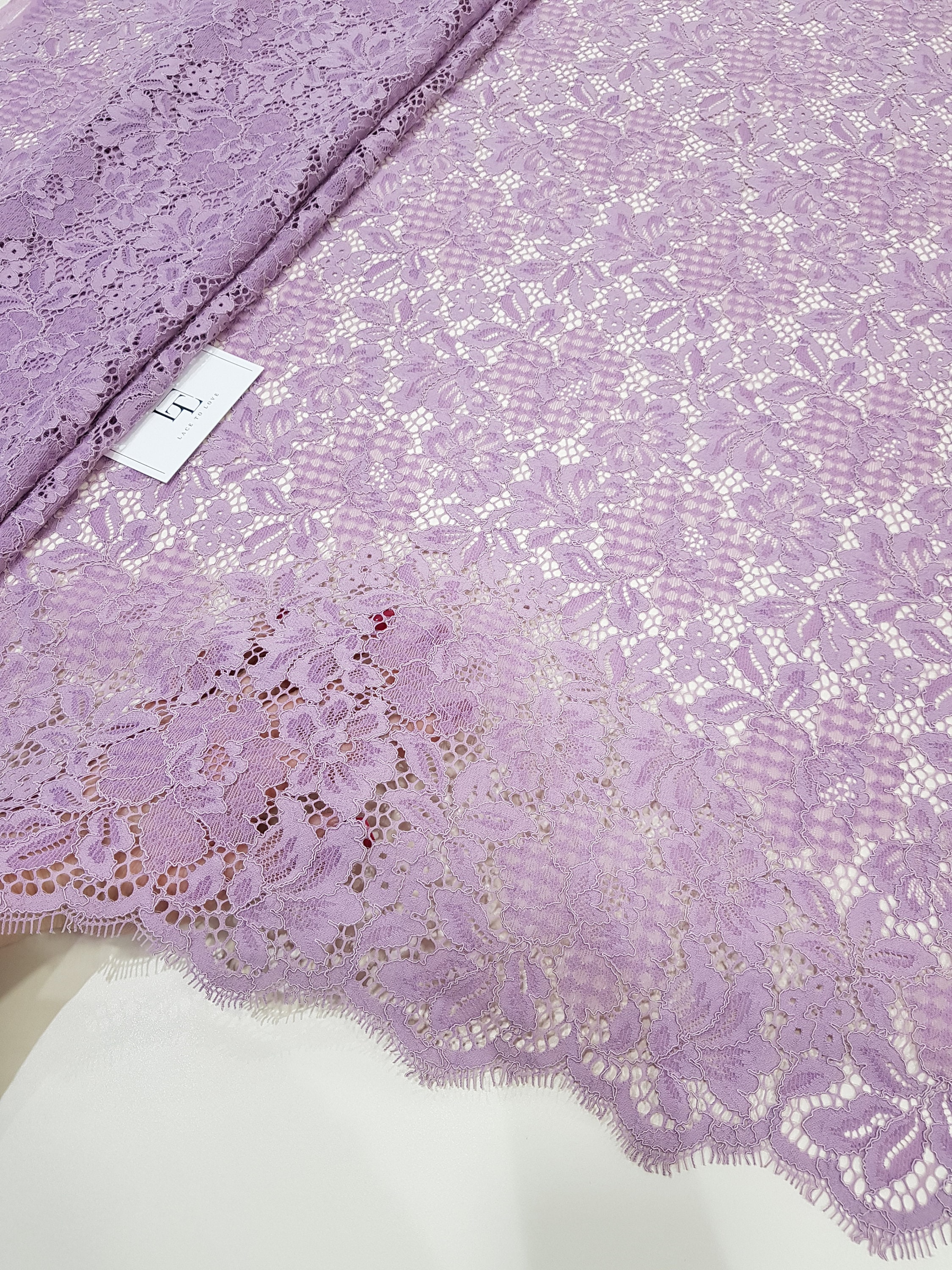 Lilac/Purple lace fabric Lace To Love French Lace | Etsy