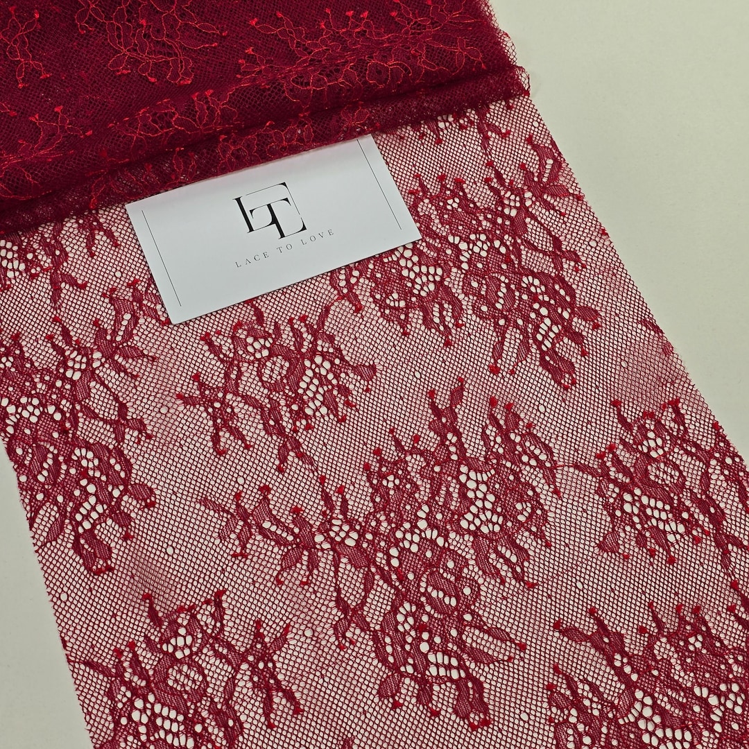 Red Lace Trim, Chantilly Lace Edge, French Lace Border, Wedding Lace ...