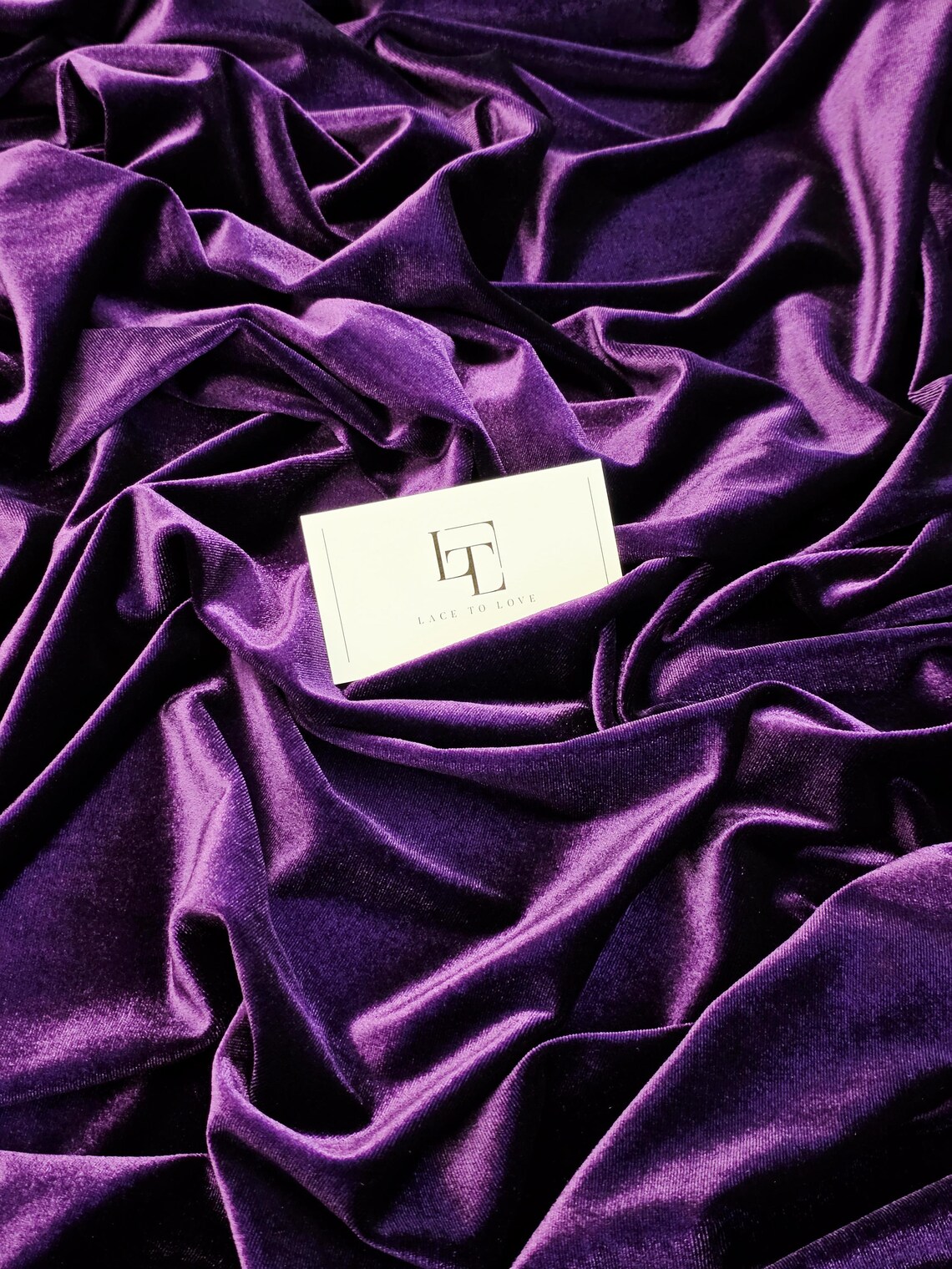 Deep Purple Stretch Velvet Fabric Sold per Meter. Smooth Elastic Velvet ...