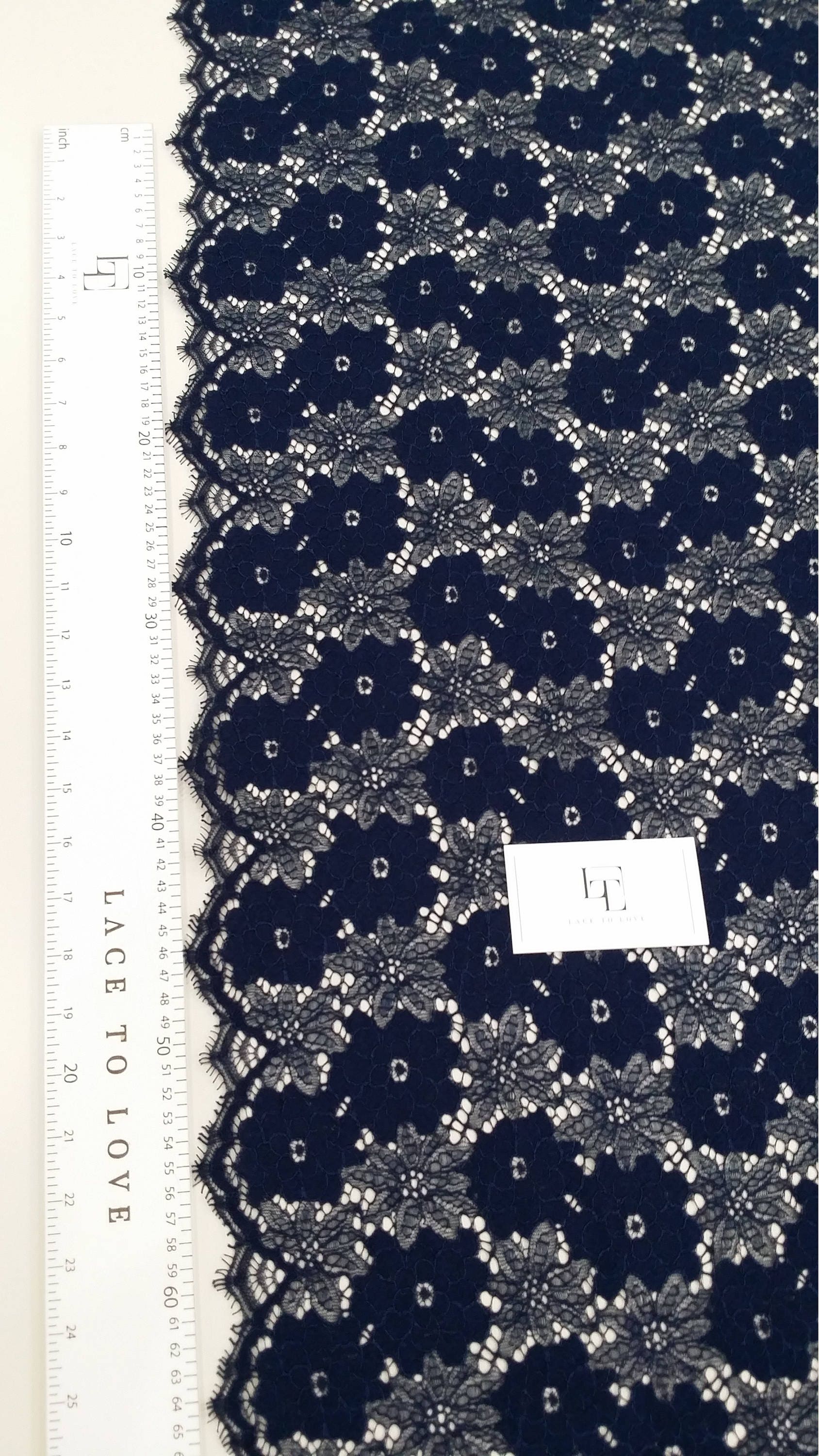 Blue Lace Fabric, Navy Blue Lace, Chantilly Lace Bridal Lace Wedding ...