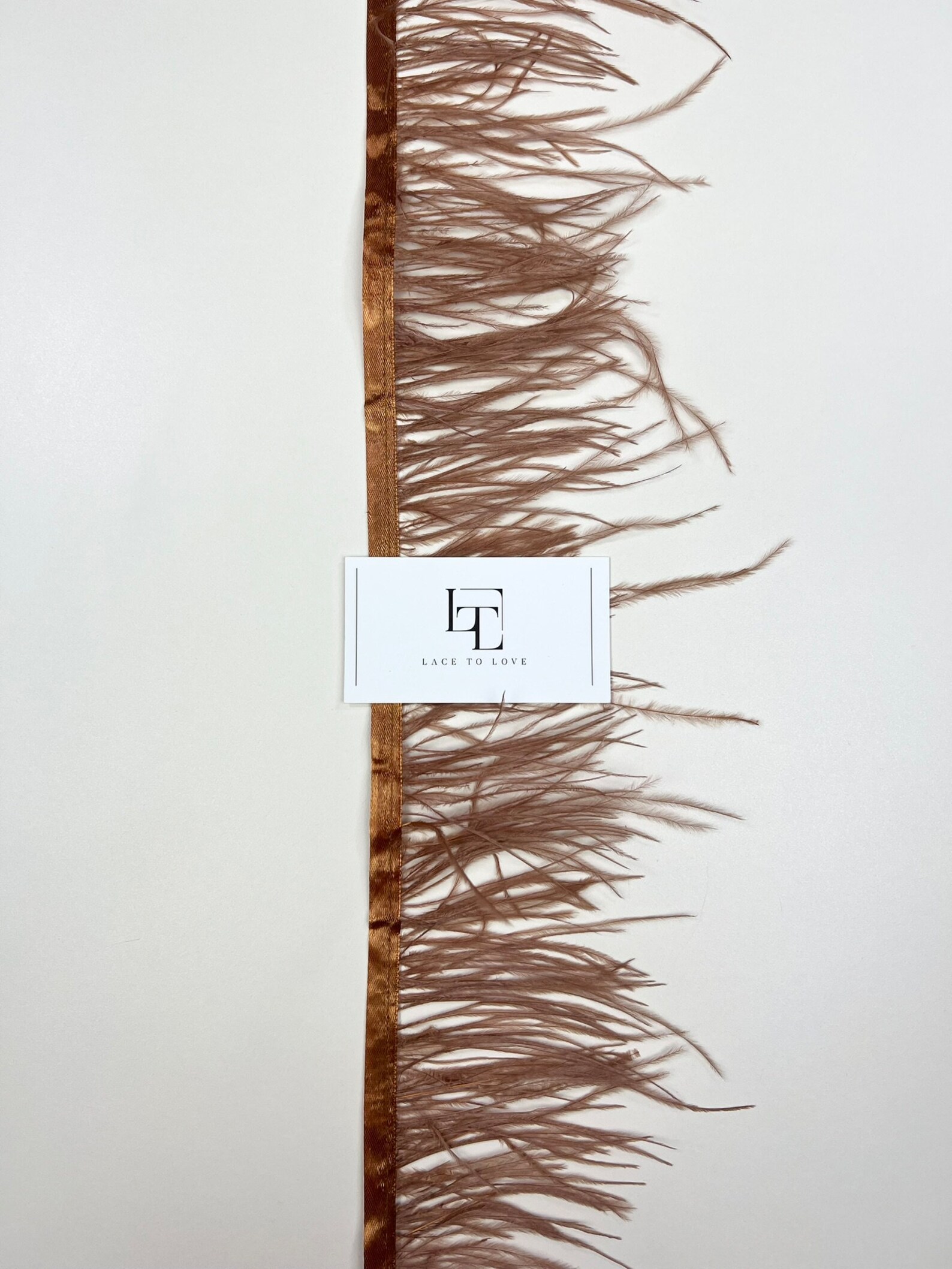 Brown Ostrich Feather Fringe Feather Trimming With Ribbon - Etsy