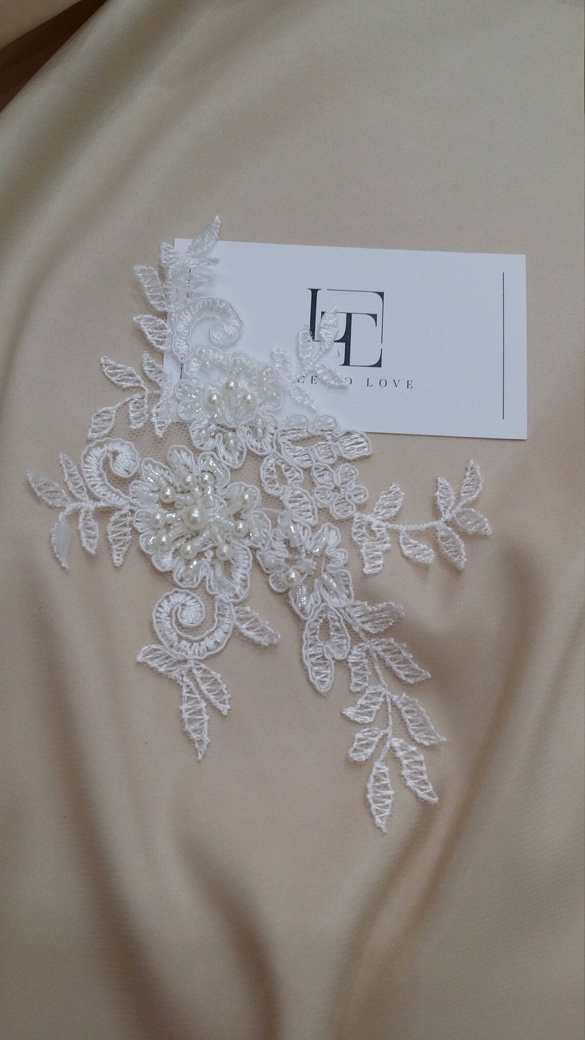 Beaded Lace Applique, Ivory French Lace Patch, Sold per Piece, M0039 - Etsy