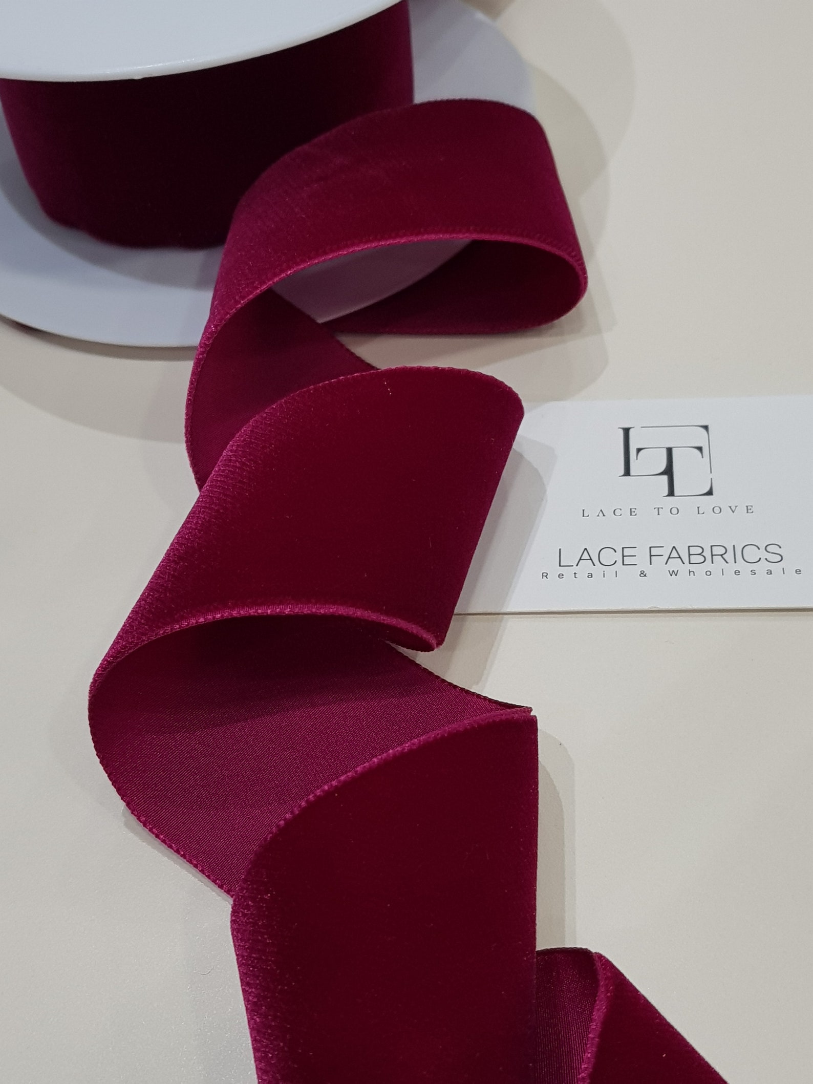 Dark Red Velvet Ribbon by the Yard ST1004 - Etsy