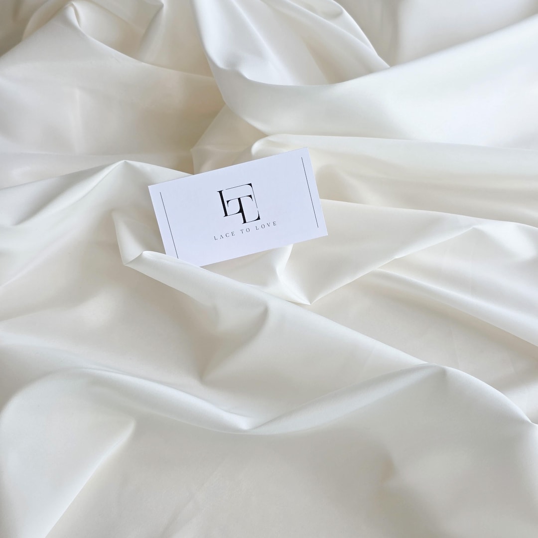 Ivory Stretch Lining Fabric by the Yard, Light Ivory Elastic Wedding ...