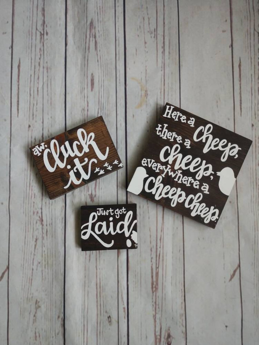 Chicken Sign /farmhouse Signs / Chicken Tiered Tray Decor / Aw Cluck It ...