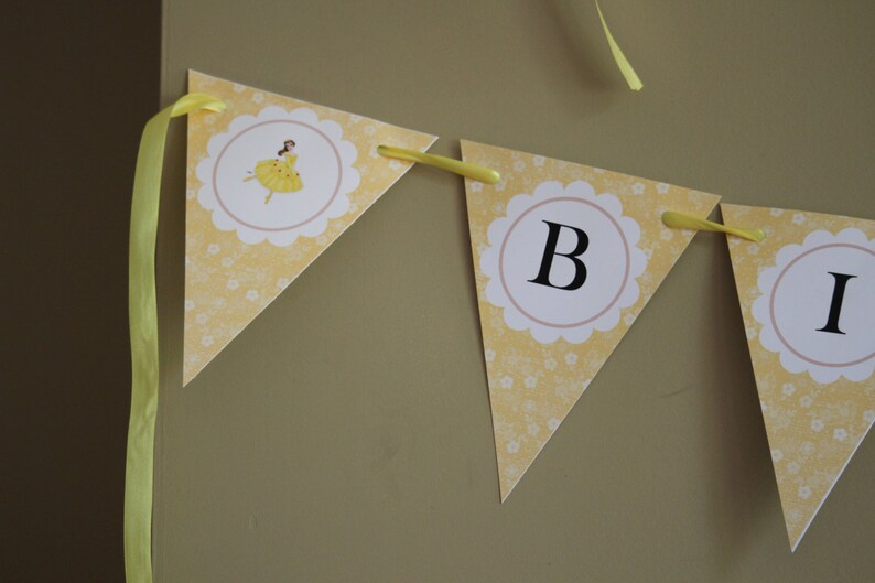 Belle Birthday Banner - Etsy