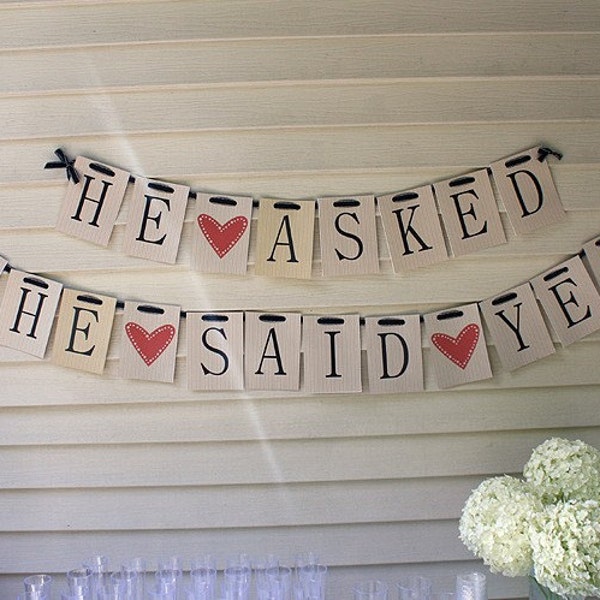 She Said Yes Banner - Etsy