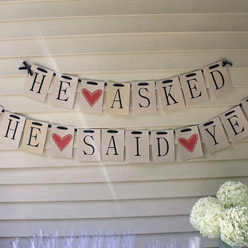 She Said Yes Banner - Etsy
