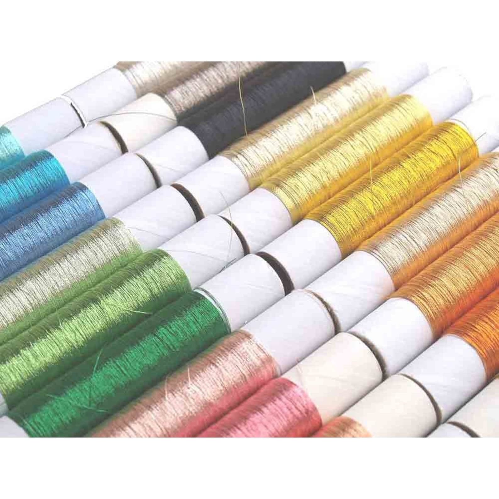 Colored Silver/gold Metallic Thread 30 Glossy Colors Set | Etsy
