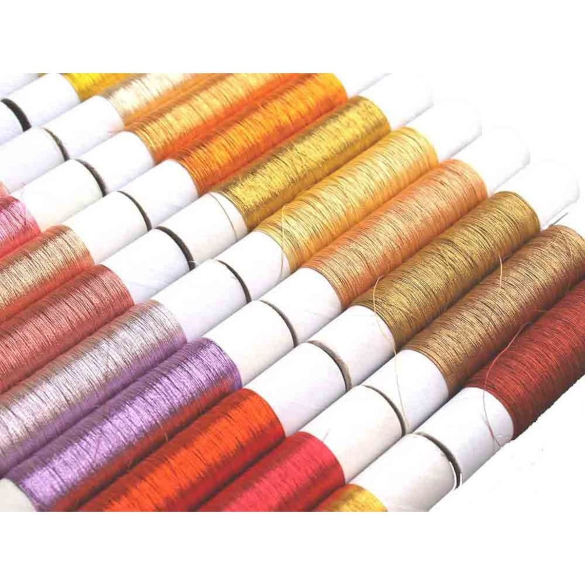 Colored Silver/gold Metallic Thread 30 Glossy Colors Set - Etsy