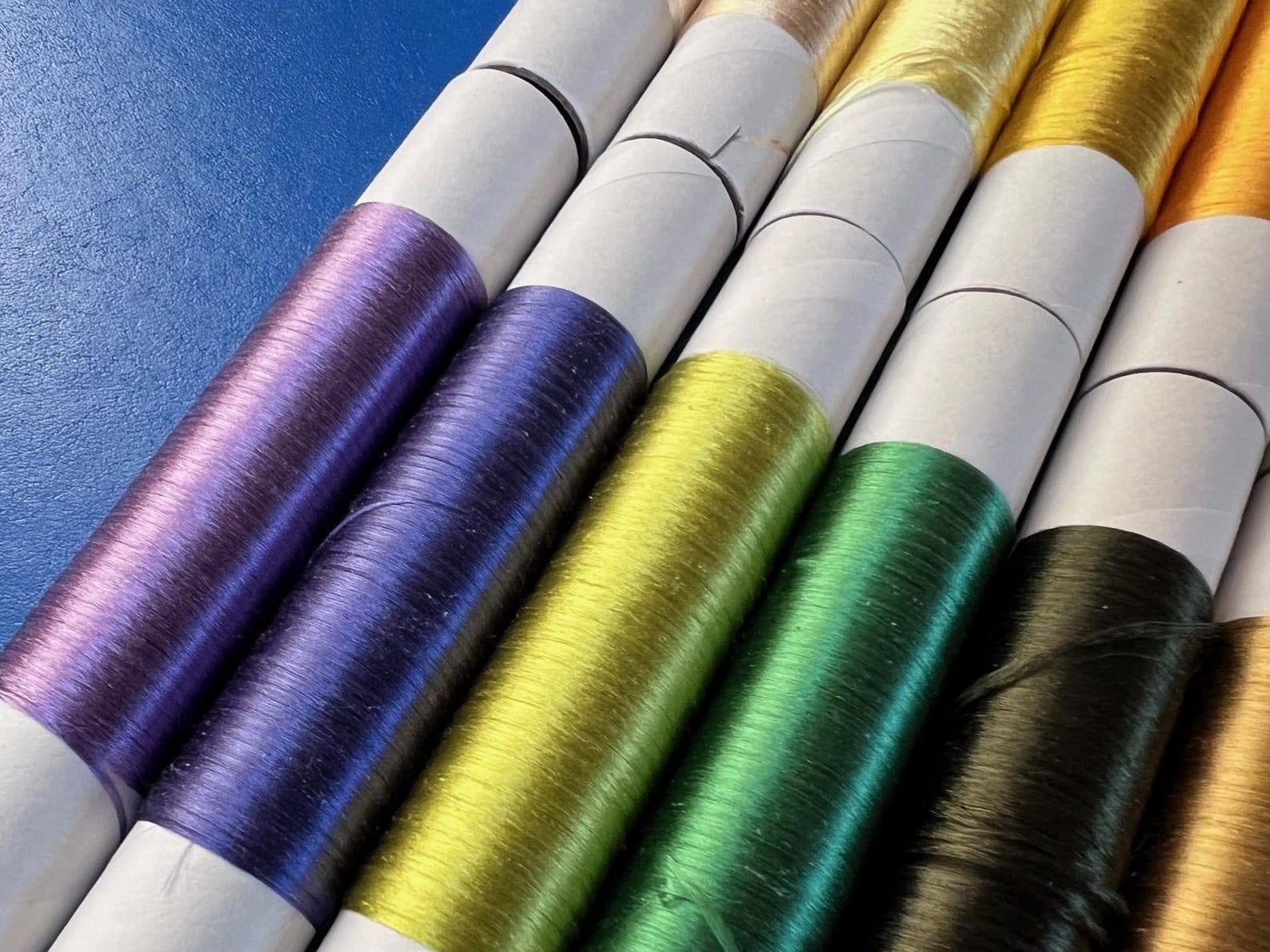 Non-twisted Flat Silk Thread 20 Colors Plus Gold & Silver - Kyoto Silk ...