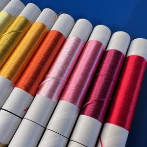 Non-twisted Flat Silk Thread 20 Colors Plus Gold & Silver - Kyoto Silk ...