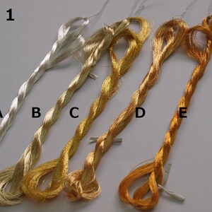 Gold/silver Metallic Thread 5 Skeins Set -kyoto Traditional Embroidery ...