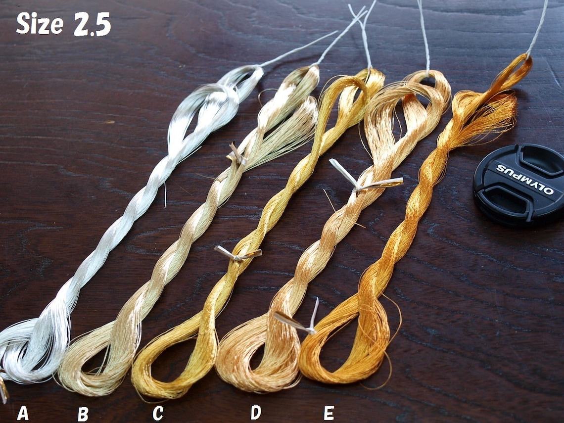 Gold/silver Metallic Thread 5 Skeins Set -kyoto Traditional Embroidery ...
