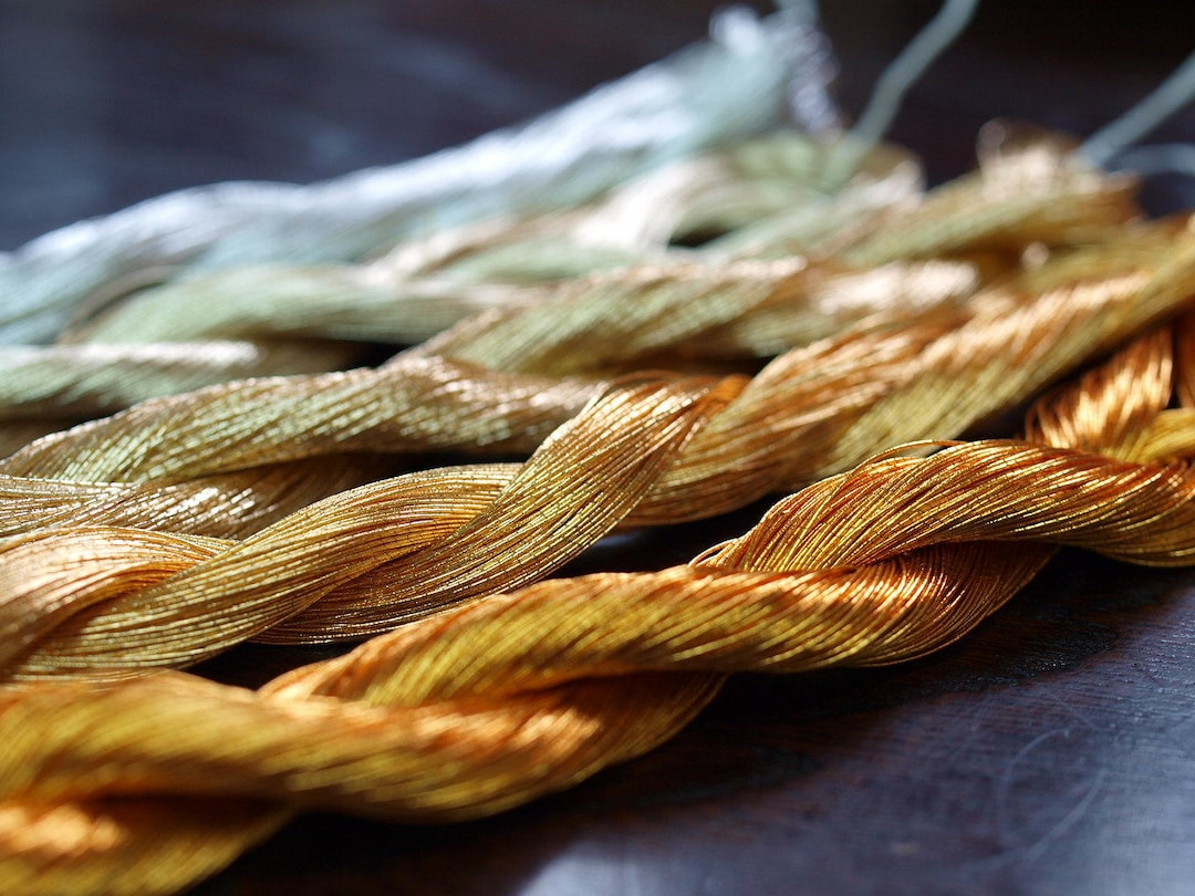 Gold/silver Metallic Thread 5 Skeins Set -kyoto Traditional Embroidery ...