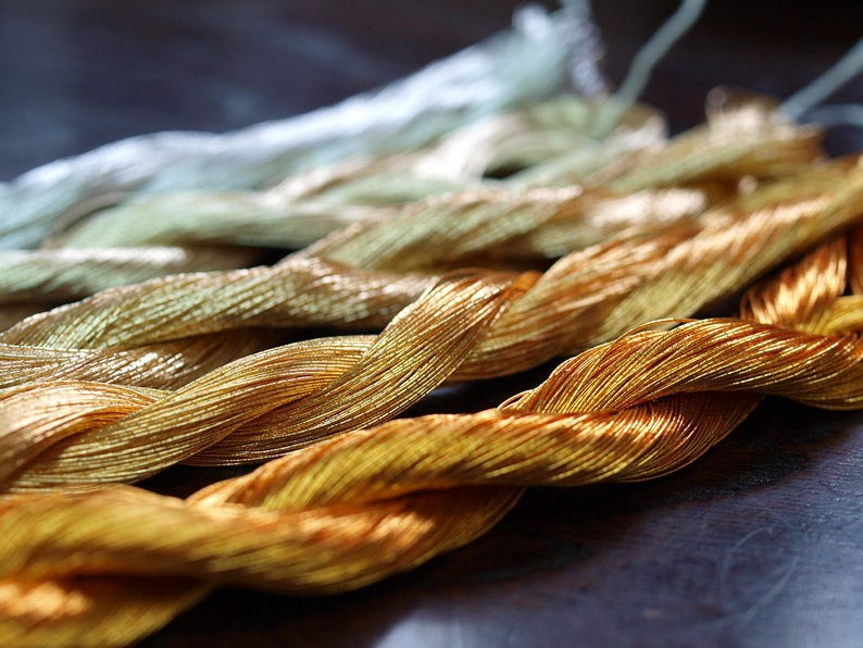 Gold/silver Metallic Thread 5 Skeins Set kyoto Traditional - Etsy