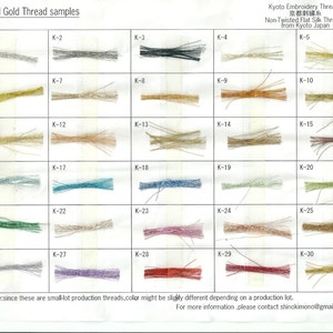 Colored Silver/gold Metallic Thread 30 Glossy Colors Set - Kyoto ...