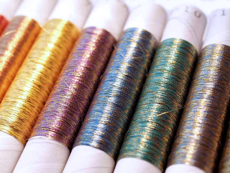 Sand Metallic Gold Thread 12 Colors Set -kyoto Traditional Embroidery ...
