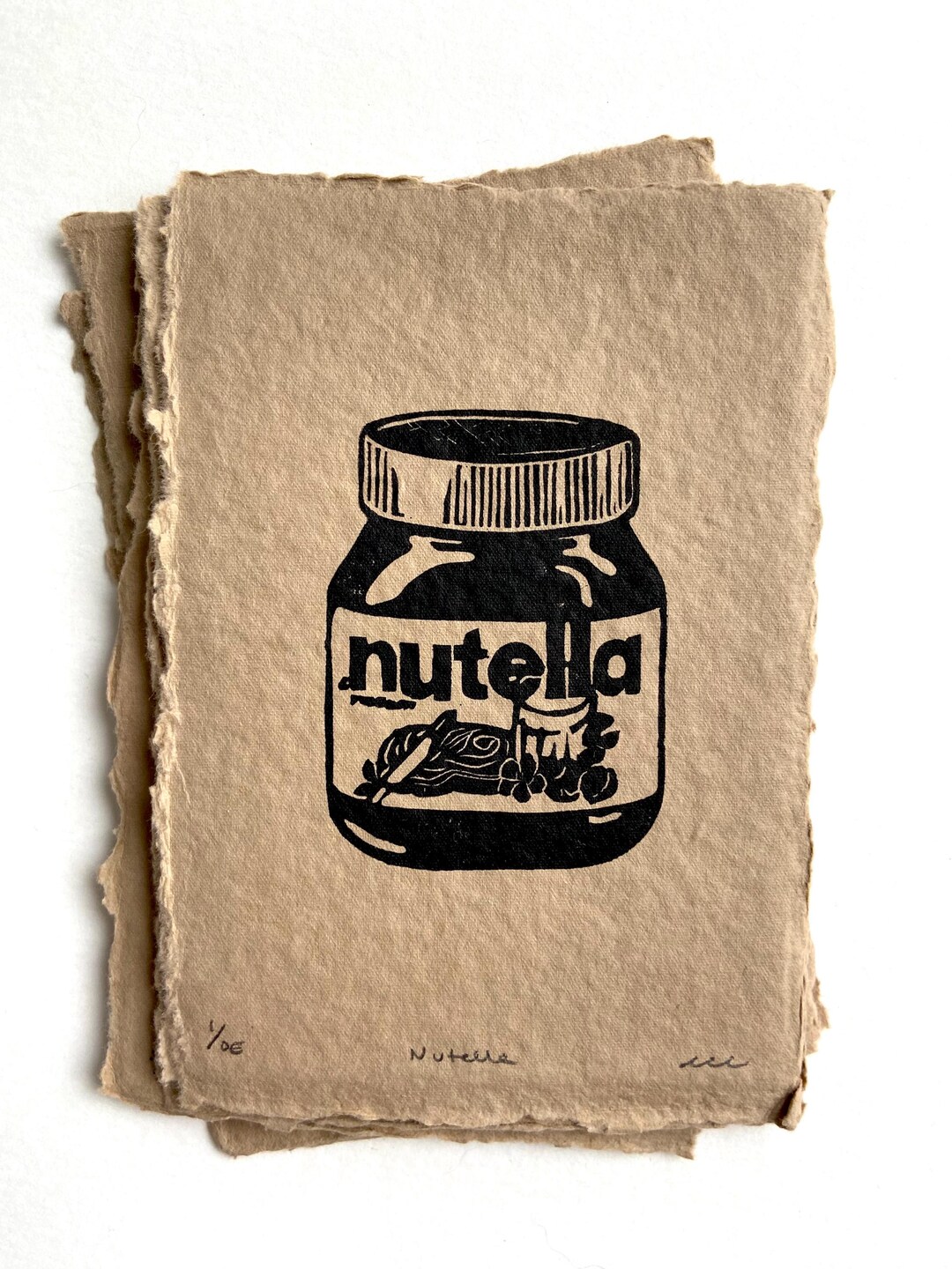 Nutella Print | Original Block Print | Hand Carved | Hand Printed - Etsy