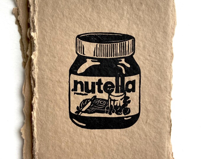 Nutella Print | Original Block Print | Hand Carved | Hand Printed - Etsy