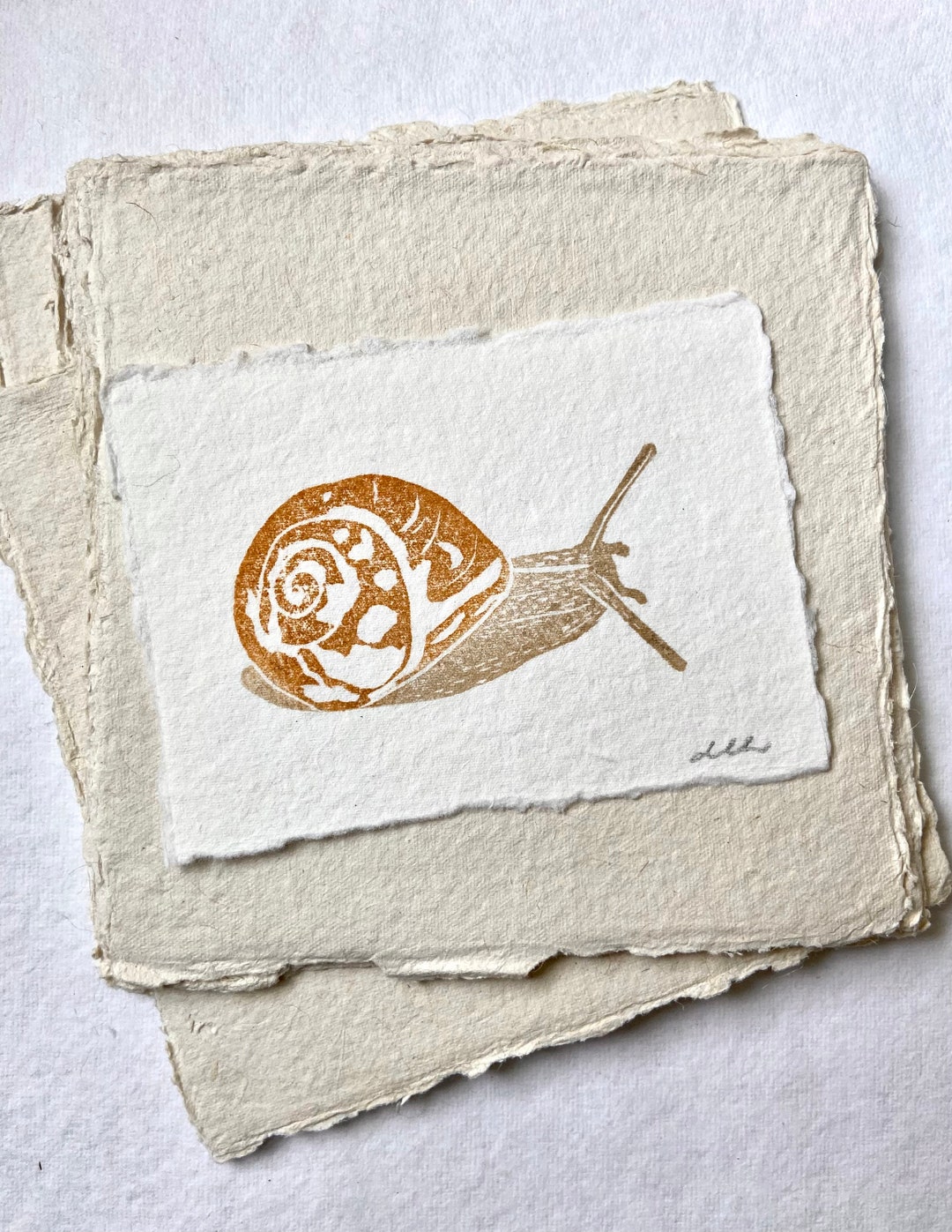 Snail Original Art Block Print Hand Carved Hand - Etsy