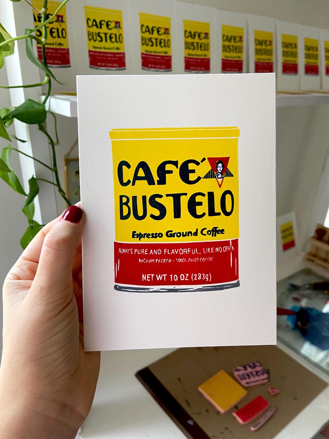 Cafe Bustelo Block Print. Food and Coffee Wall Art. Kitchen Decor ...