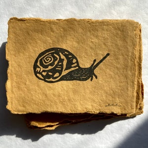 Mini Snail | Snail Linocut | Original Art | Hand Carved | Hand Printed ...