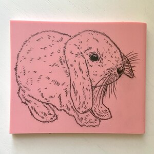 Bunny | Original Art | Block Print | Hand Carved | Hand Printed - Etsy