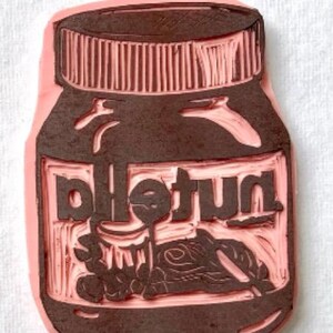 Nutella Print | Original Block Print | Hand Carved | Hand Printed - Etsy