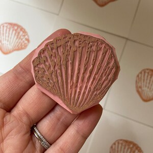 Seashell Print | Ocean Print | Shell Linocut | Beach Art | Block Print ...