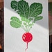 Radish Block Print. Food Wall Art. Kitchen Decor. Original Linocut (5x7 ...