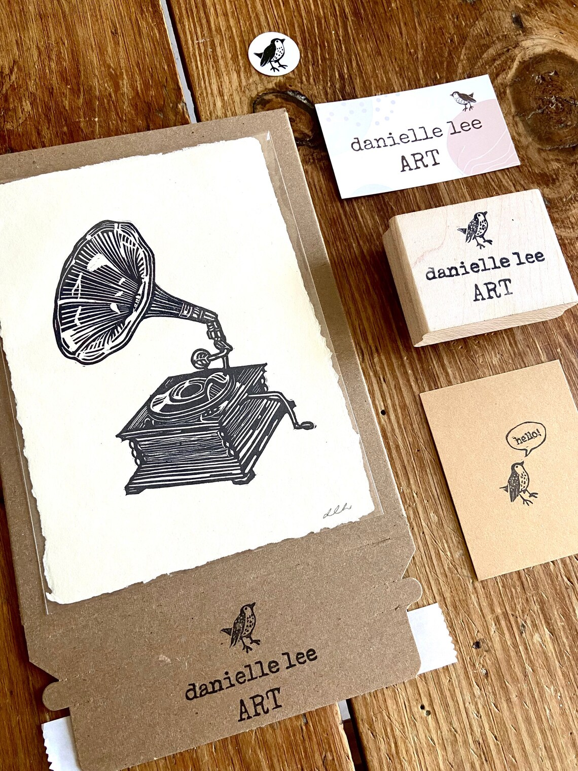 Phonograph Record Player Original Art Block Print Hand - Etsy