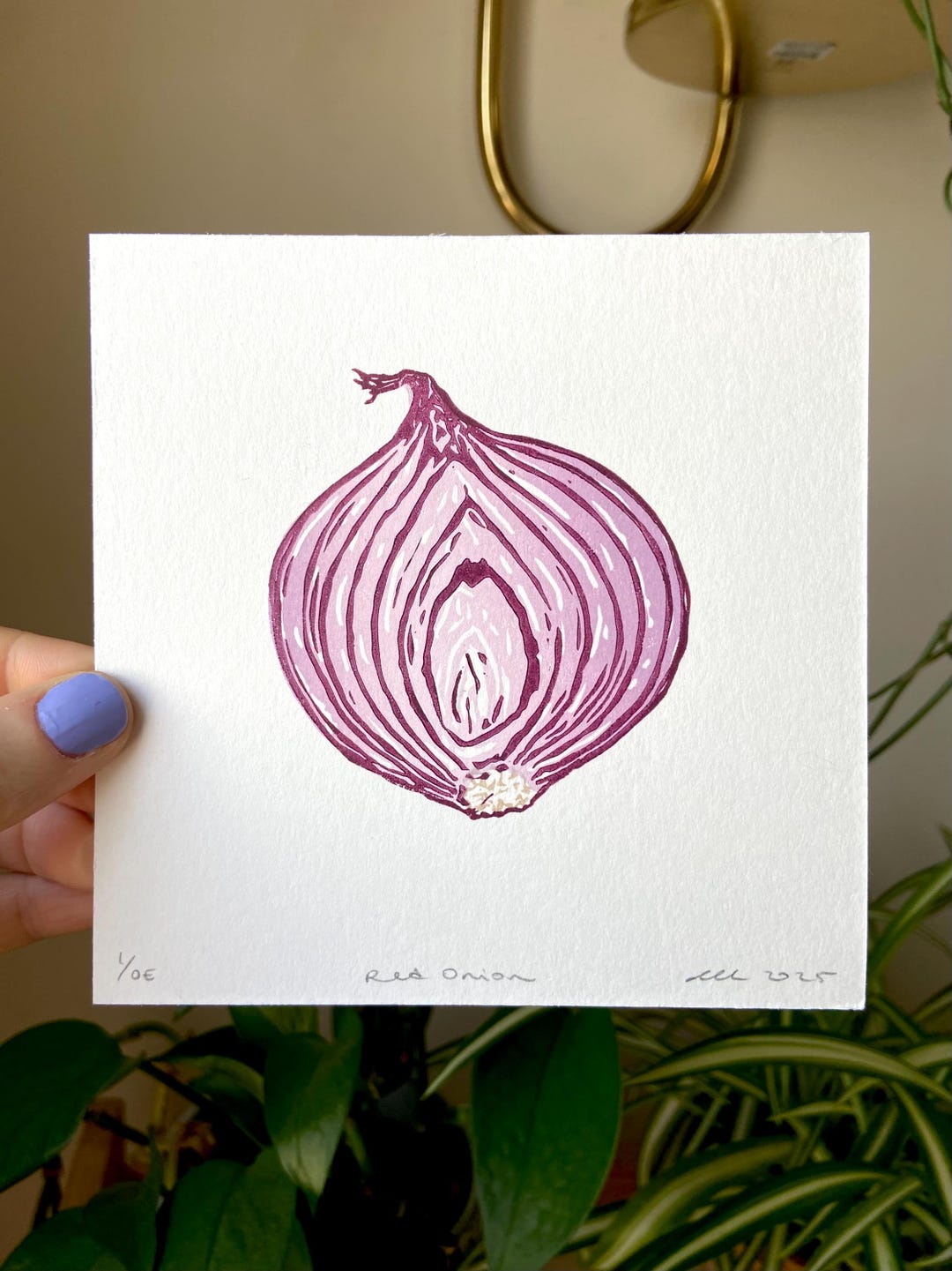 Red Onion Block Print | Farmers Market | Vegetable Print | Produce ...