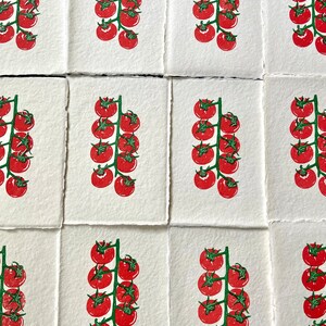 Cherry Tomatoes on the Vine Block Print | Tomatoes Linocut | Produce ...