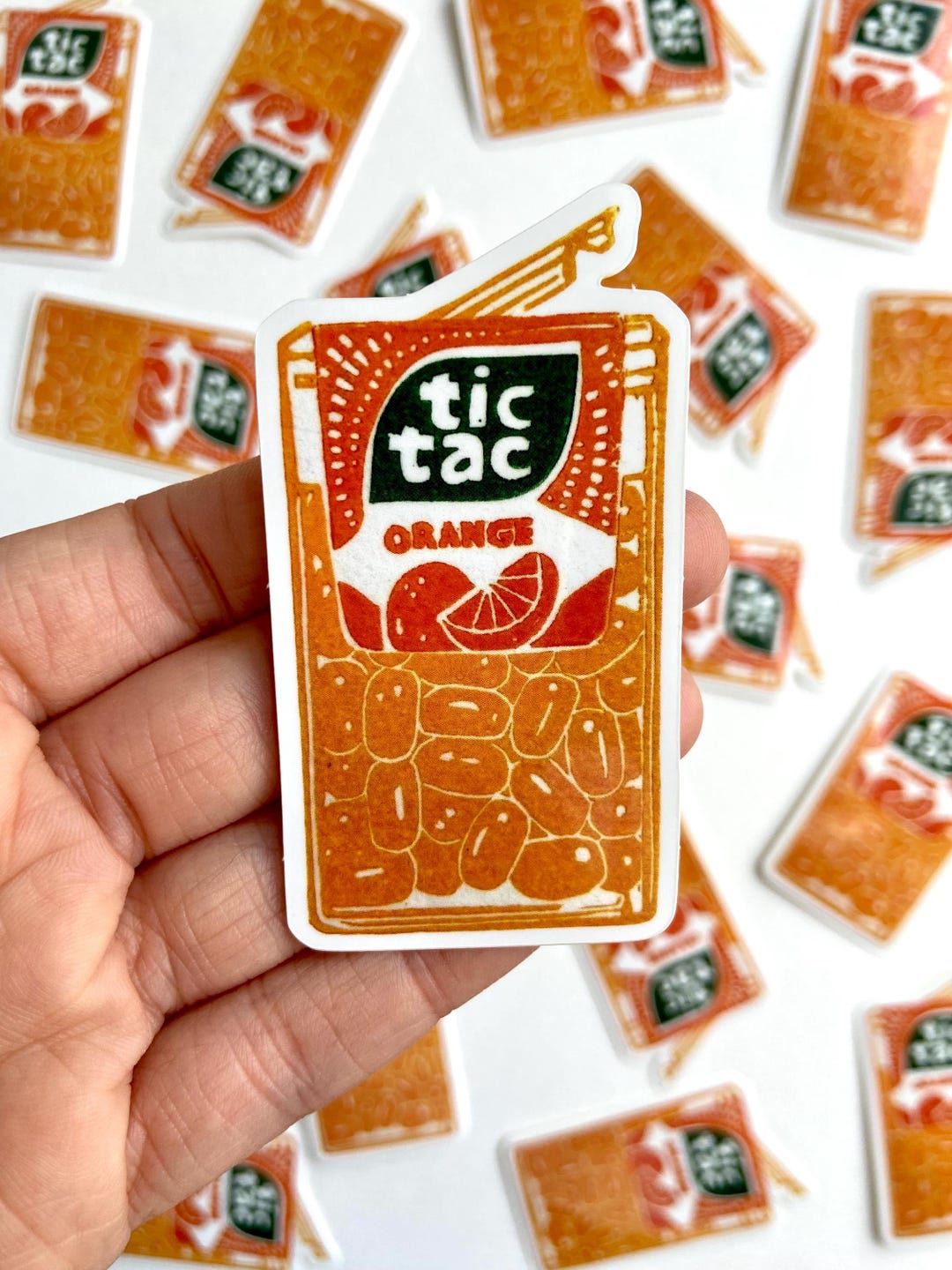 Tic Tac Sticker | Vinyl Sticker | Original Art | Block Print Sticker ...