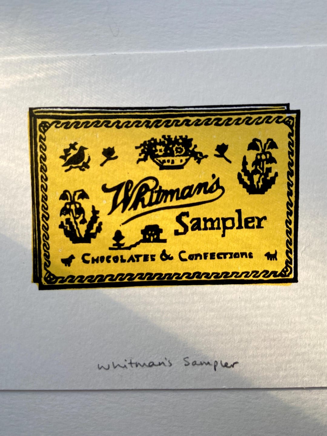 Whitmans Sampler Block Print. Food Wall Art. Kitchen Decor. Original ...