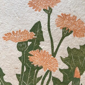 Dandelion Print Floral Print Botanical Print Original Art Block Print ...
