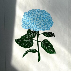 Hydrangea Block Print | Botanical Art | Hydrangea Print | Flower ...
