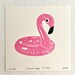 Flamingo Float Flamingo Linocut Summer Art Hand Carved Hand Printed ...