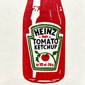 Heinz Ketchup Block Print | Heinz Ketchup Linocut | Food Art | Kitchen ...