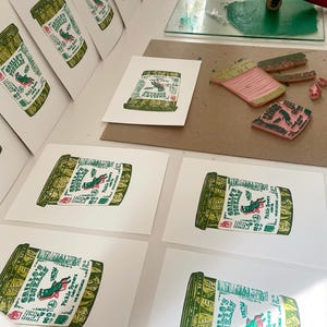 Grillo’s Dill Pickles Print | Pickle Linocut | Pickle Block Print ...