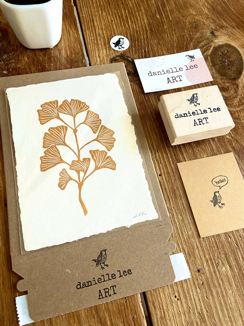 Ginkgo Leaf Hand Carved Hand Printed Original Art - Etsy